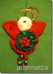 ARTEMELZA - Arte e Artesanato: Fuxico – anjinho para enfeitar árvore ...